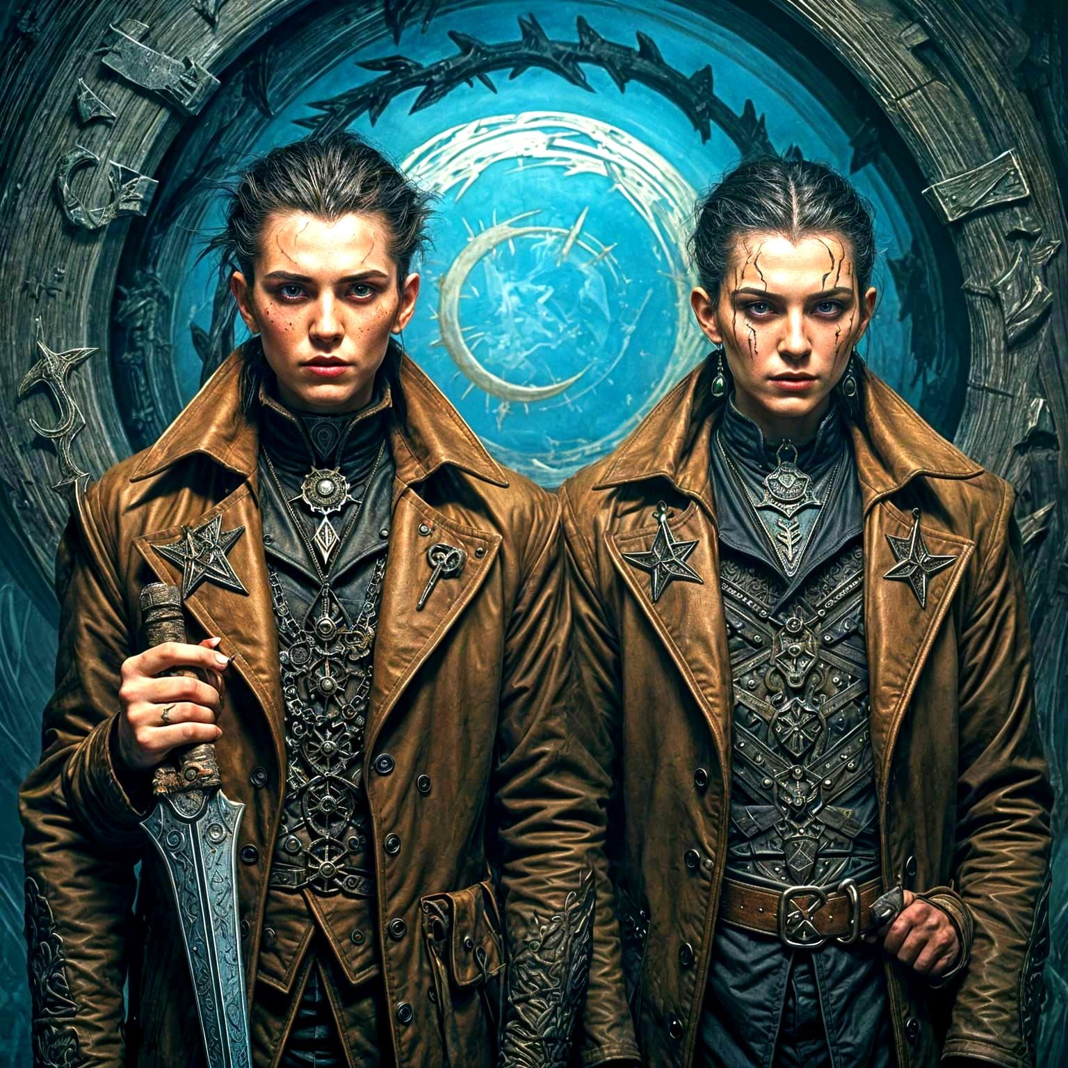 Warren-scarred Vampires in Victorian-Era Finery wi... - AI Art