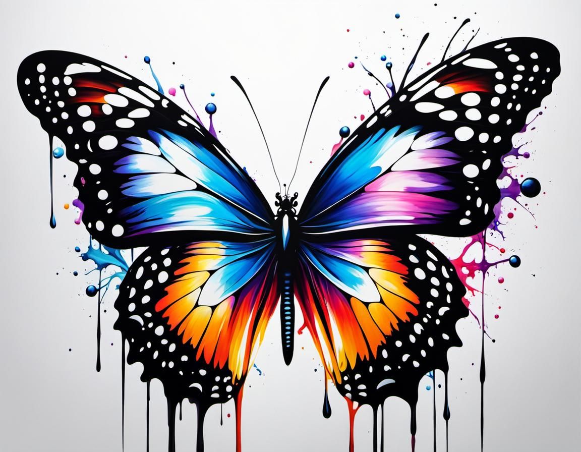 Beautiful Very Very Beautiful Drip Painting of a butterfly , hd 4k 8k ...