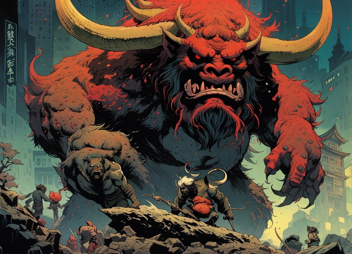 Japanese folklore ONI yōkai, demon, orc, ogre - AI Generated Artwork ...