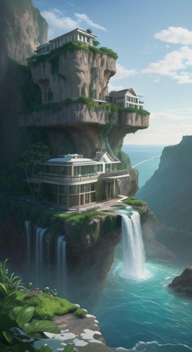 A stunning scene of an incredible impossible architecturally designed ...