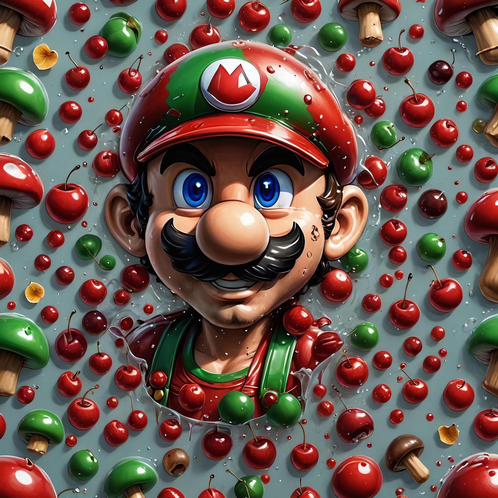 cherry pie Mario - AI Generated Artwork - NightCafe Creator