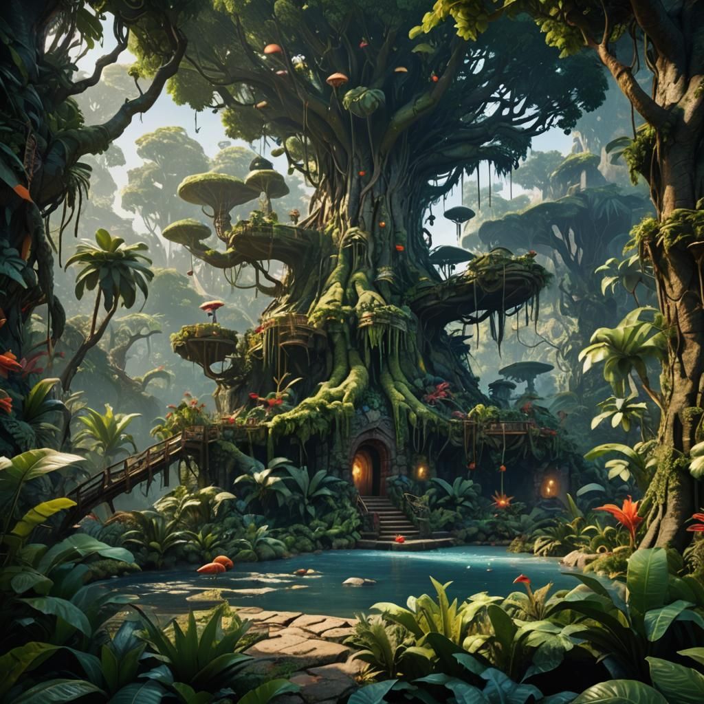 Jungle wonderland - AI Generated Artwork - NightCafe Creator