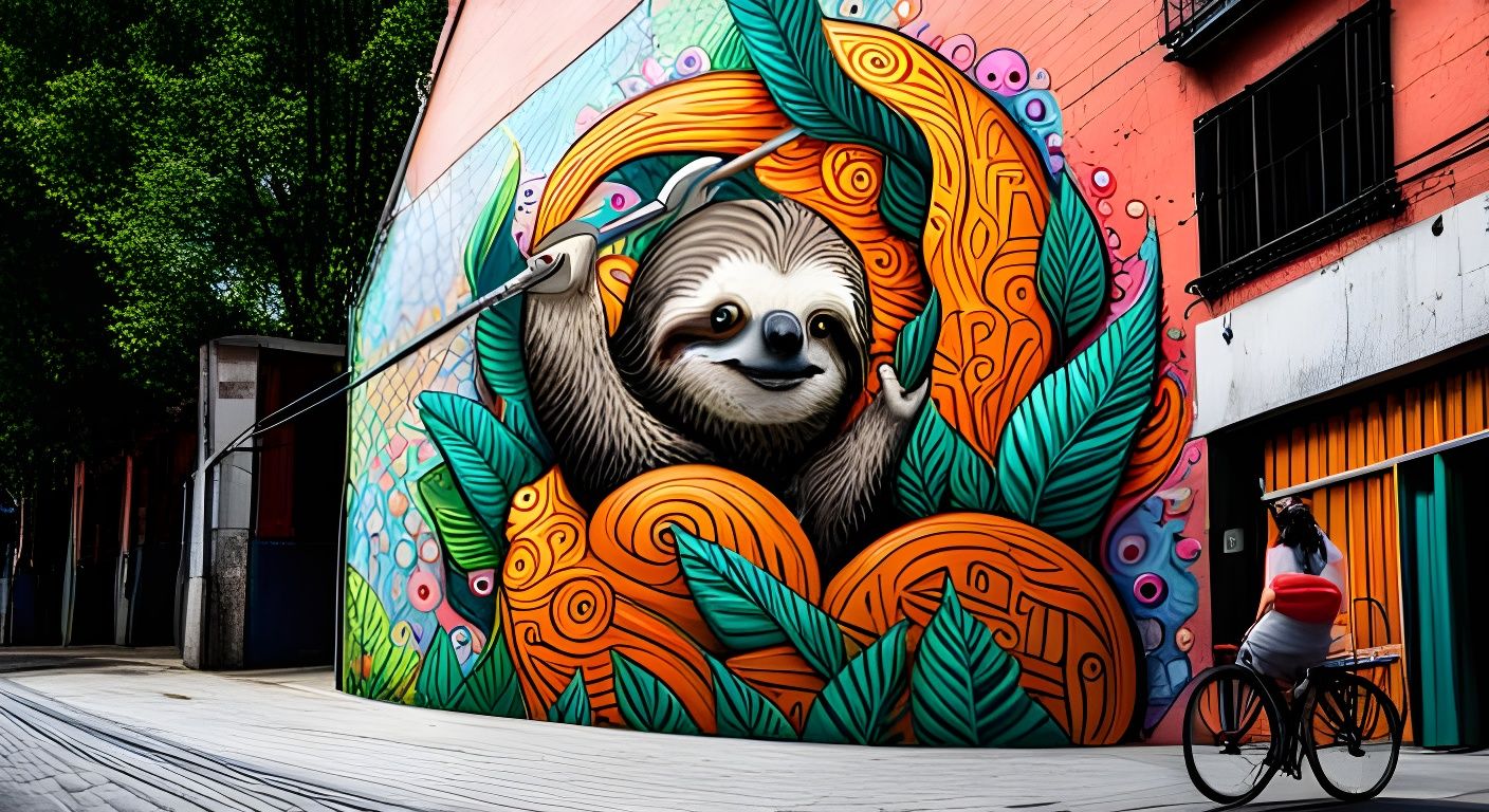 Sloths graffiti - AI Generated Artwork - NightCafe Creator