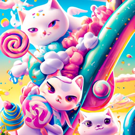 Candy cats - AI Generated Artwork - NightCafe Creator