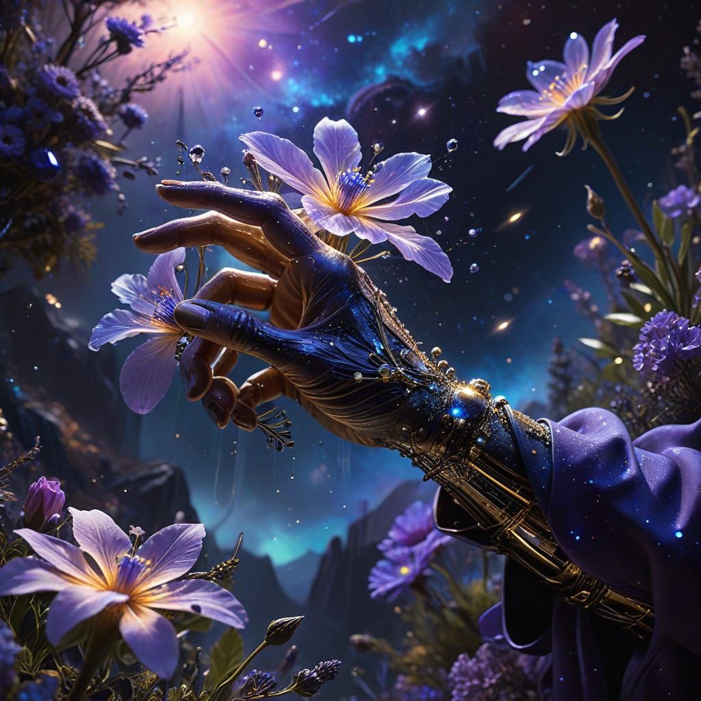 The hand - Ethereal Hand in Cosmic Vistas