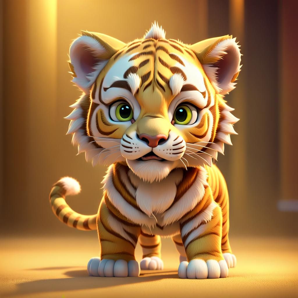 Anthropomorphic male golden tiger cub won Oscar , inspired by Ke Quan ...