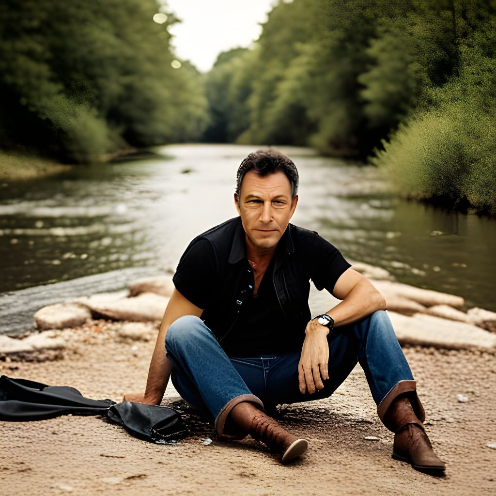 Bruce Springsteen sitting by the river - AI Generated Artwork ...