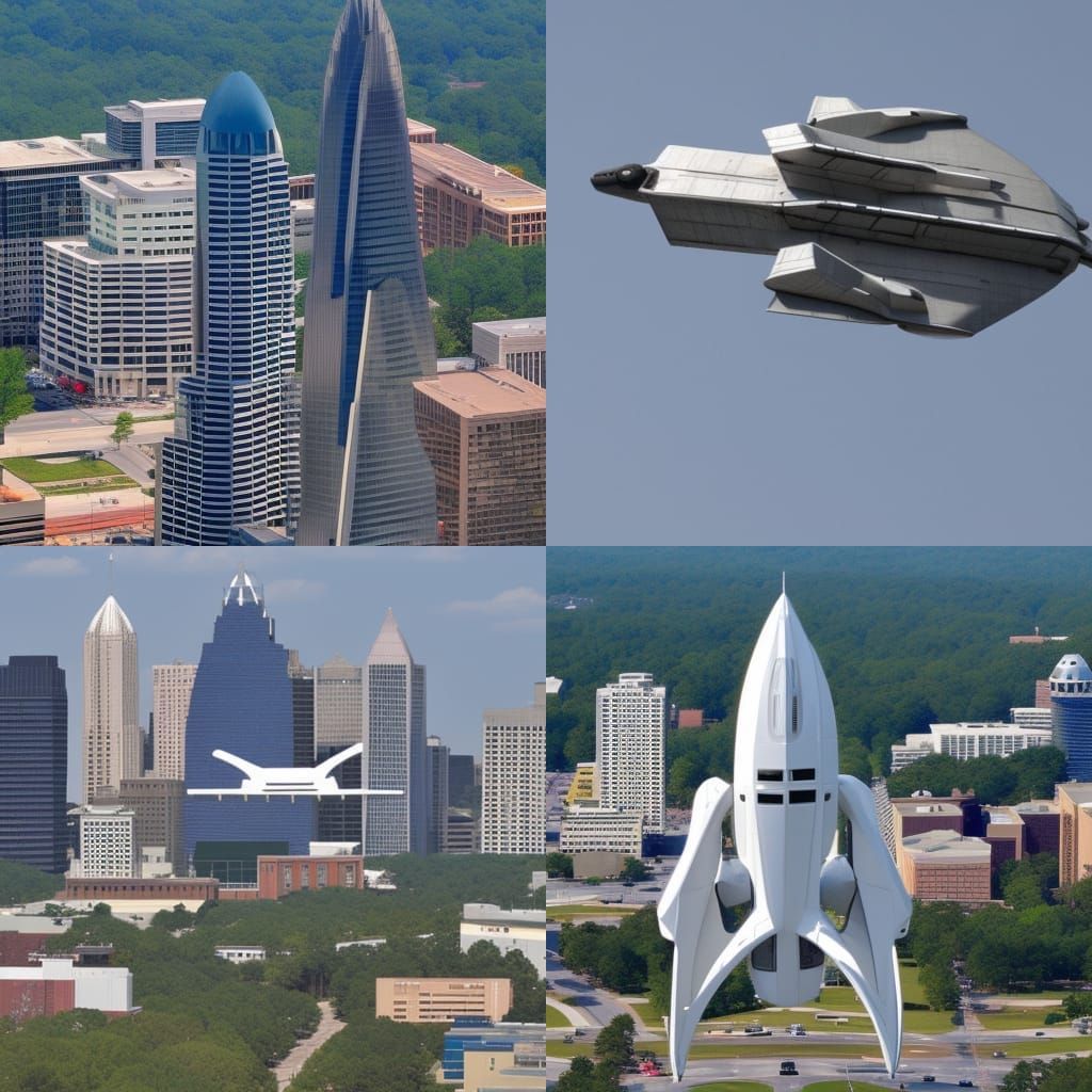 a spaceship flying through atlanta georgia - AI Generated Artwork ...