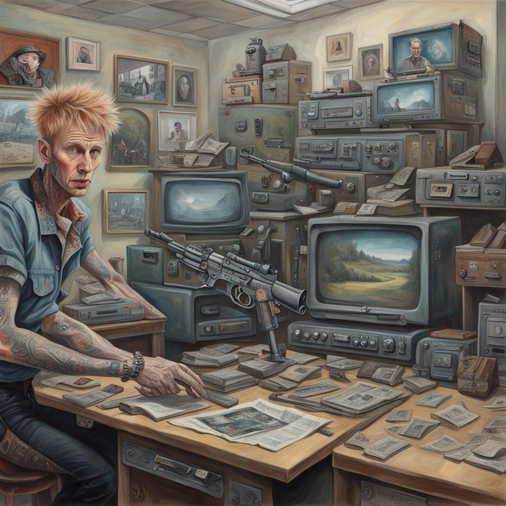 Machine Gun Kelly Bundy, perfectly rendered surrealism - AI Generated ...