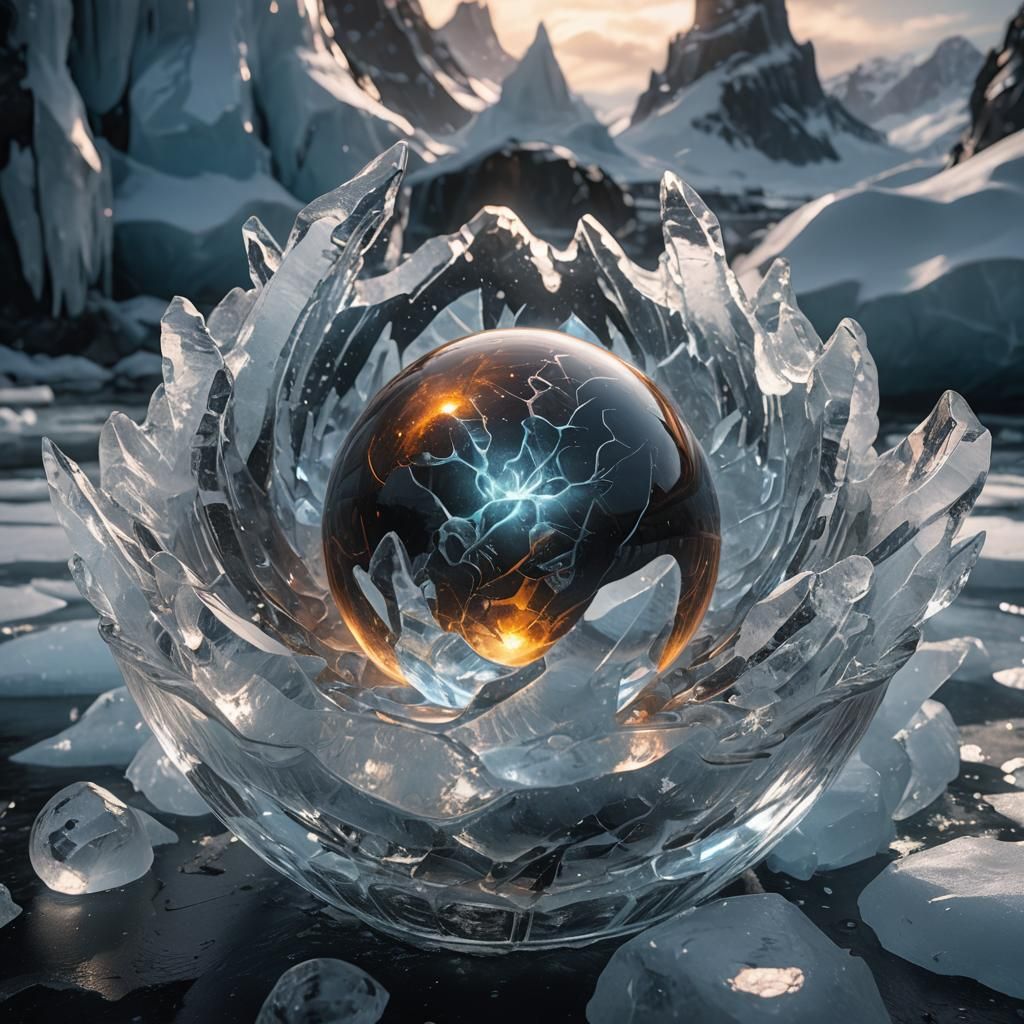 Ice Orb - AI Generated Artwork - NightCafe Creator