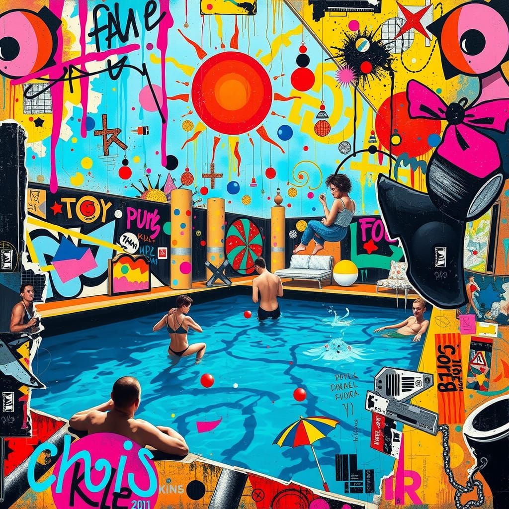 Chaotic punk pool, Dada, Paul Klee, Hannah Höch, mixed media, brilliant ...