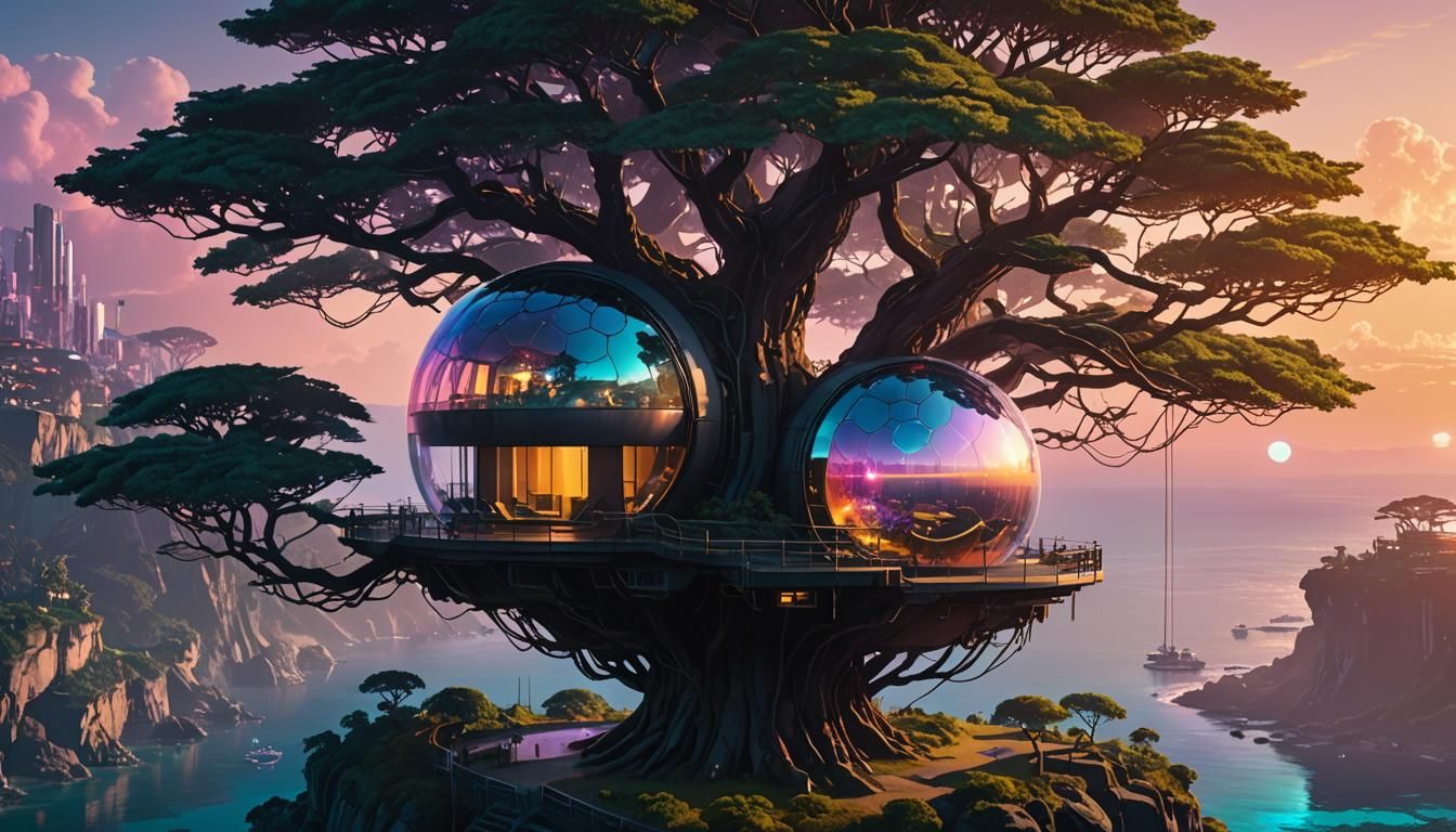 Unusual Treehouse - AI Generated Artwork - NightCafe Creator