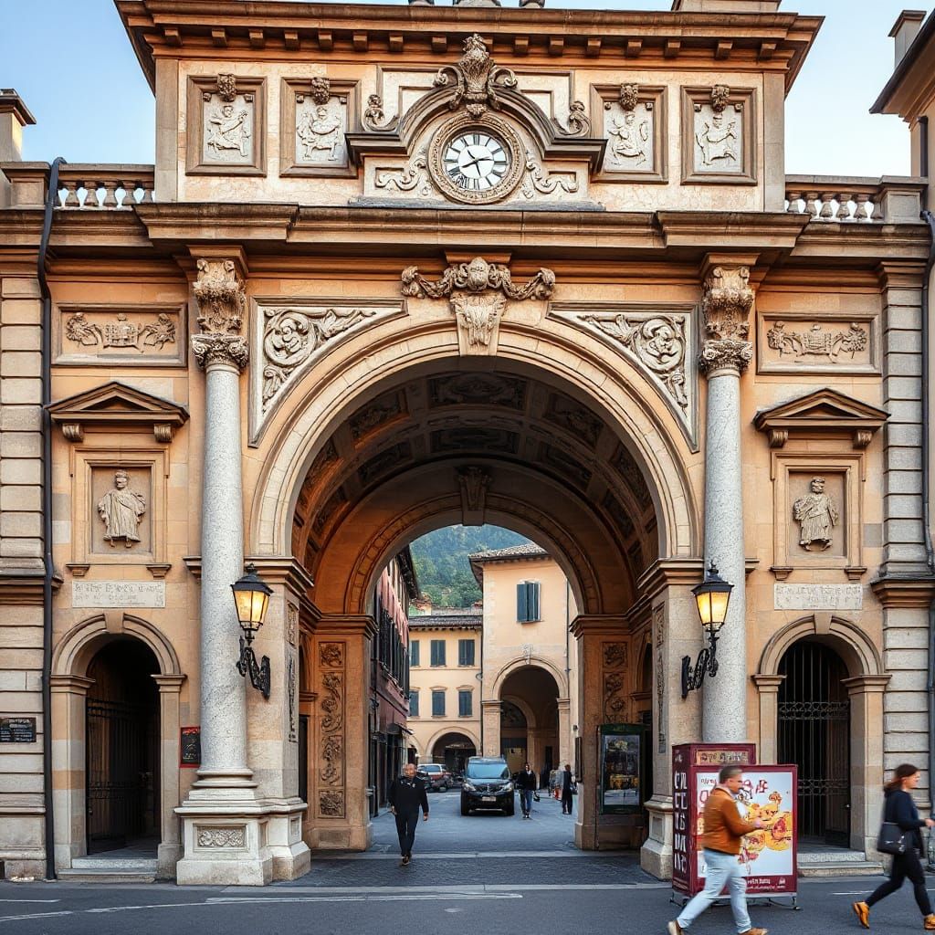 Roman Portal in Aosta Timeless Marvel of Architect... - AI Art
