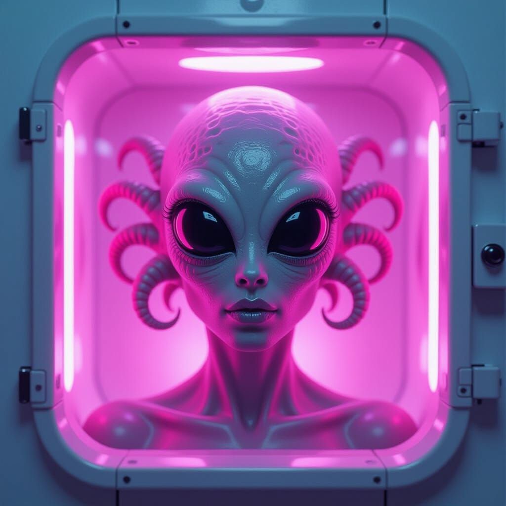 Alien Humanoid in Science Fiction Photograph - AI Art