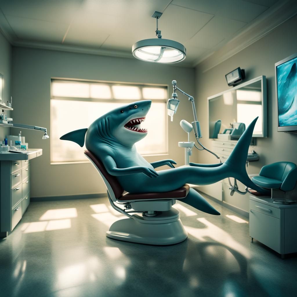 Shark at the dentist - AI Generated Artwork - NightCafe Creator