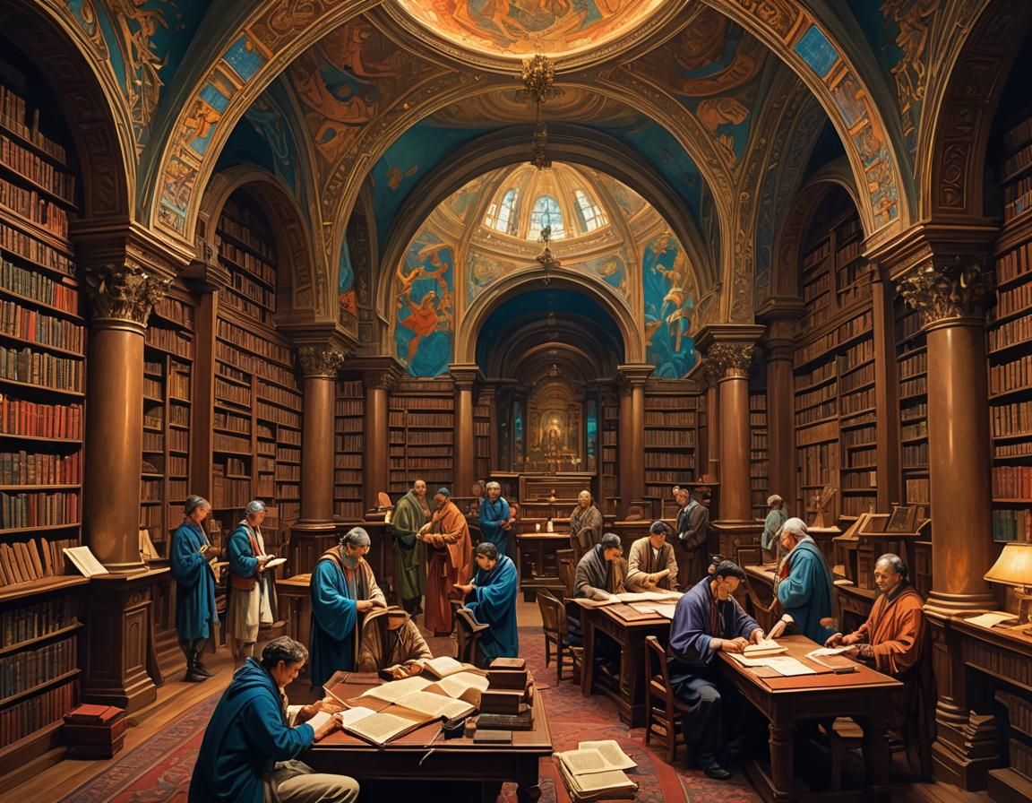 Ancient Libraries - AI Generated Artwork - NightCafe Creator