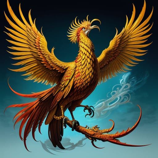 Garuda-Phoenix Hybrid - Majestic Garuda-Phoenix Hybrid in Vi...