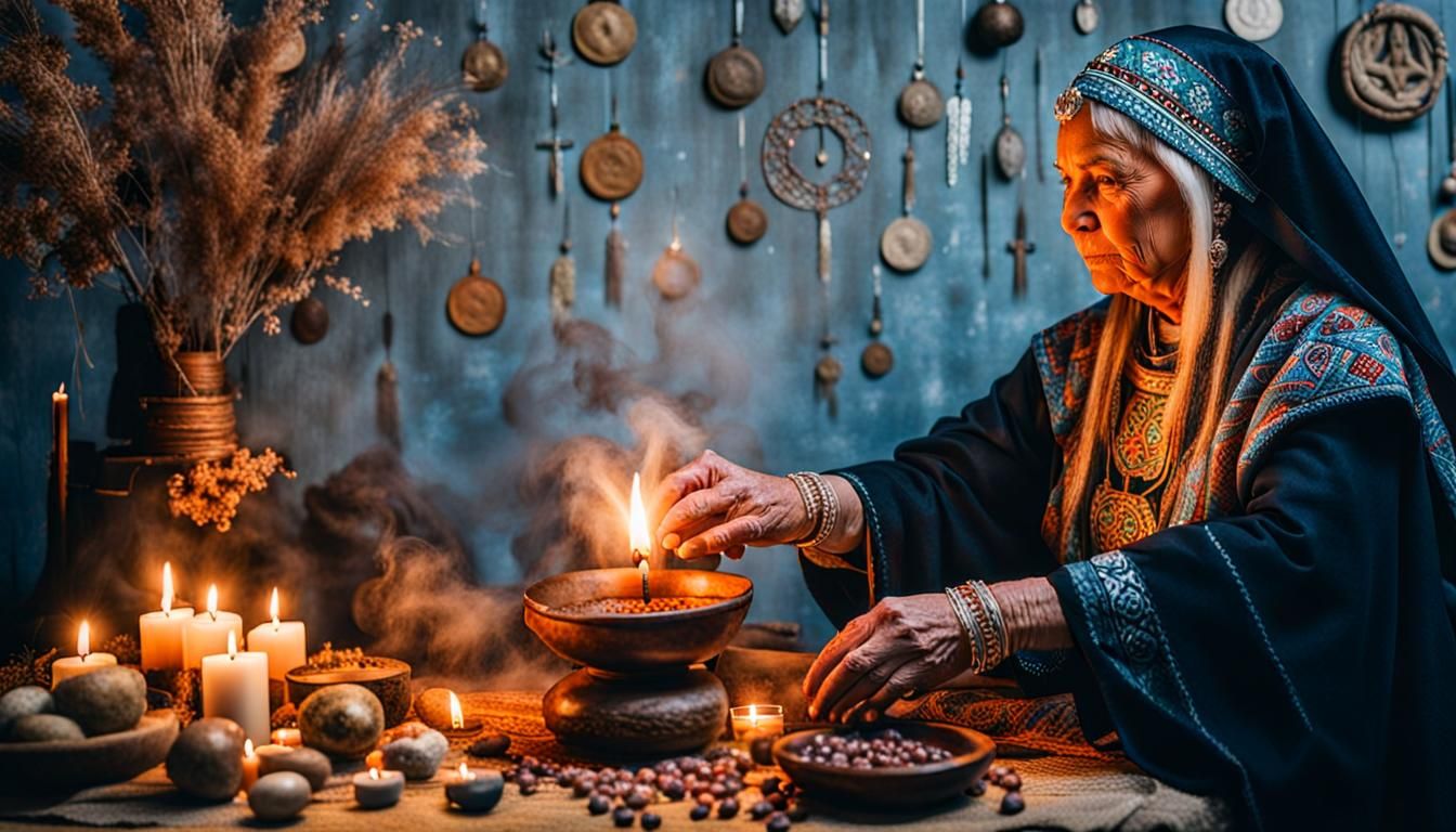 Slavic prophetess performs fertility divination ritual - AI Generated ...