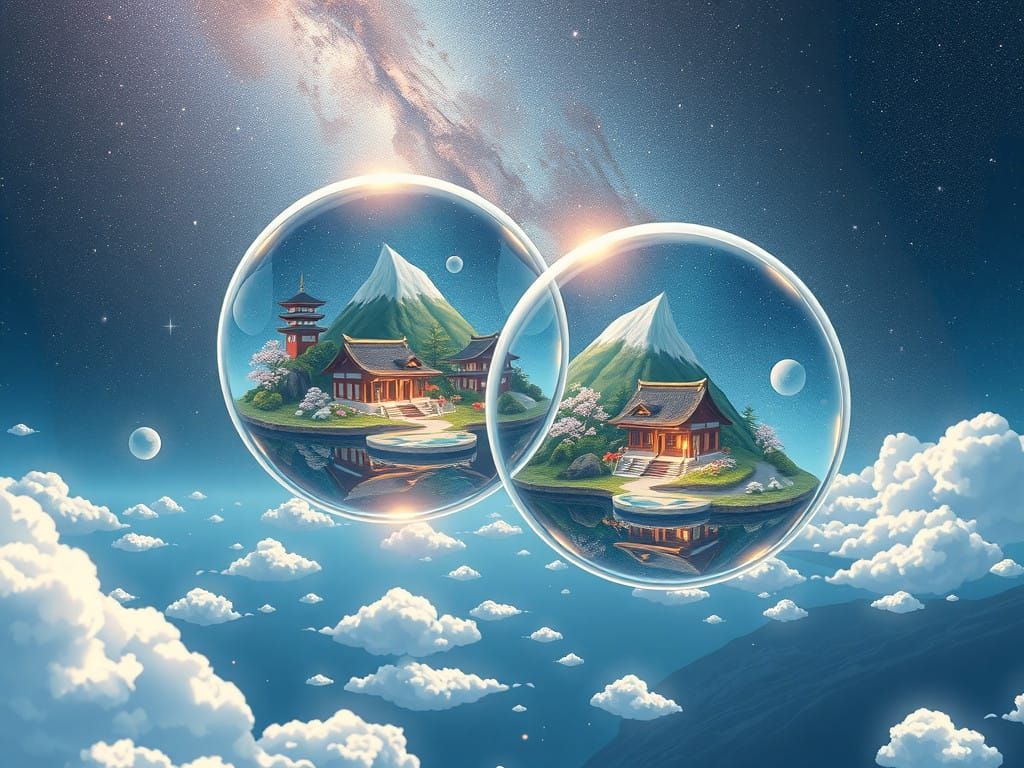 Ethereal Cosmic Vistas in Anime Style - AI Art