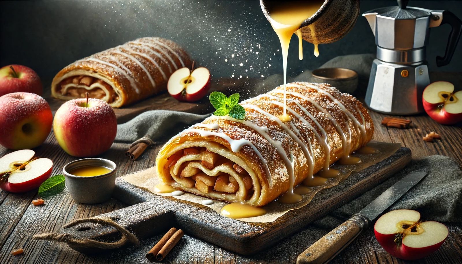 Elegant German Apple Strudel - AI Generated Artwork - NightCafe Creator