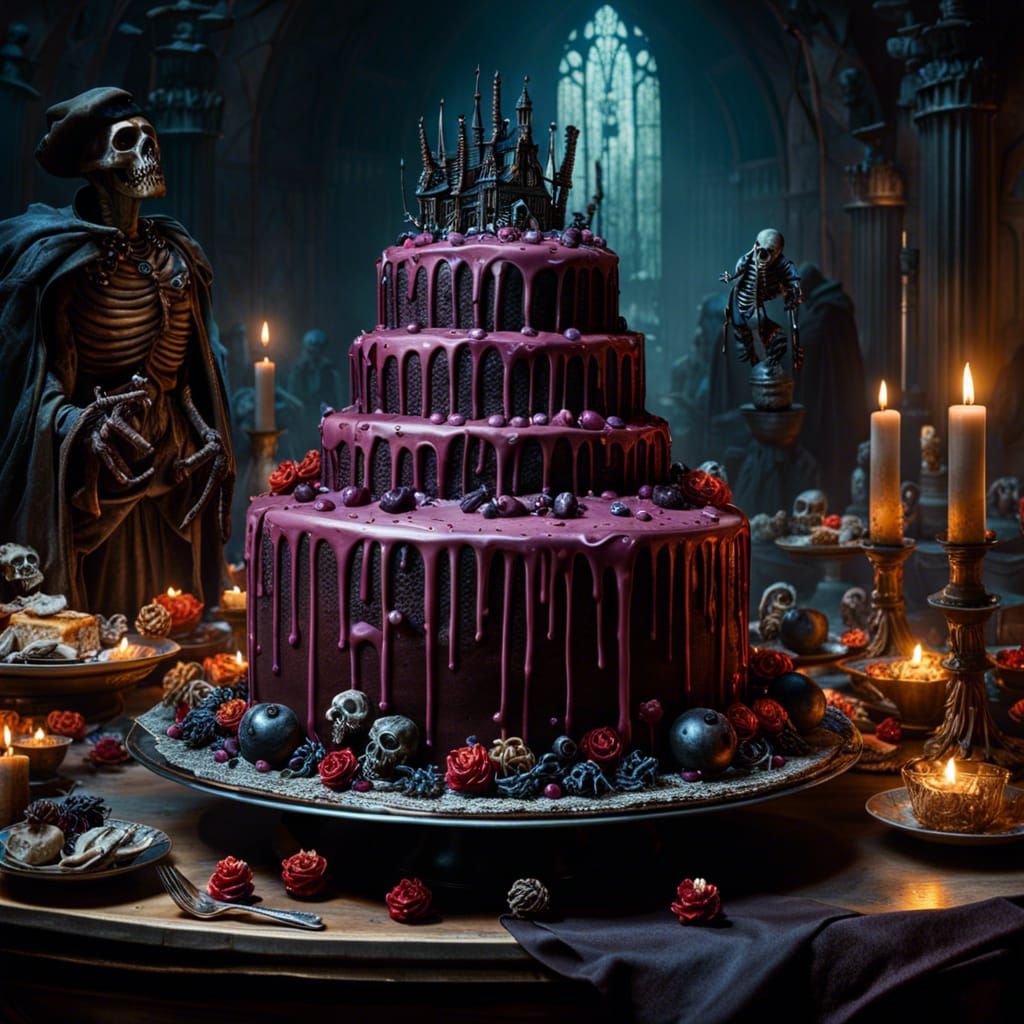 Huge Goth Cake - AI Generated Artwork - NightCafe Creator