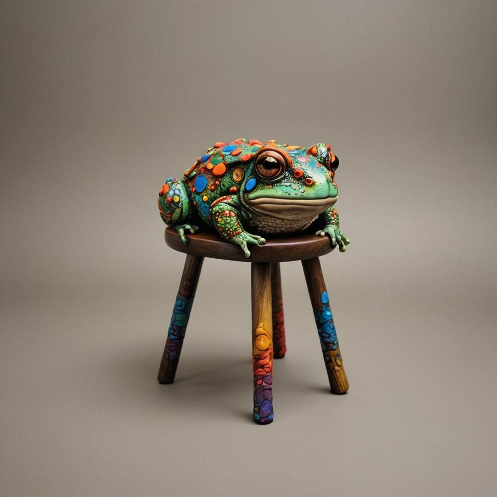 Toad on a stool - AI Generated Artwork - NightCafe Creator