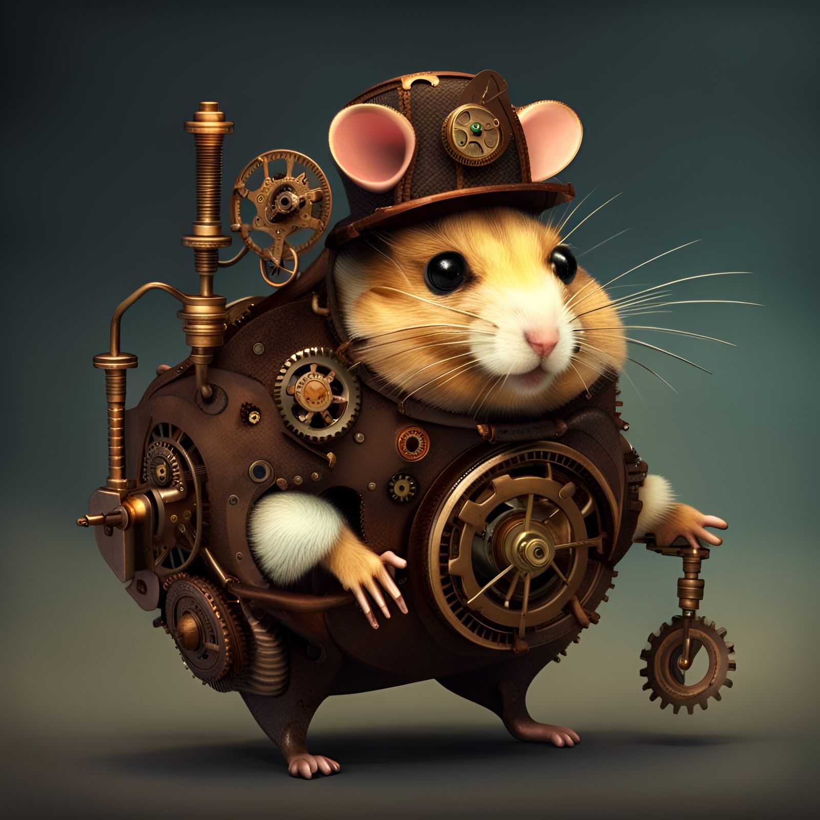 Steampunk clockwork hamster - AI Generated Artwork - NightCafe Creator