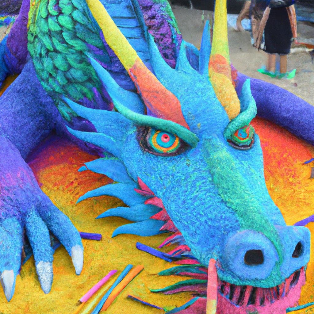 dragon made of crayons - AI Generated Artwork - NightCafe Creator