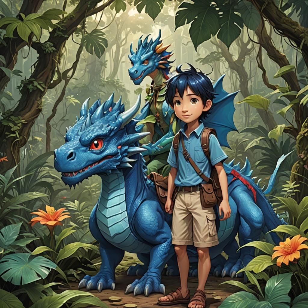 BOY WITH DRAGONS - AI Generated Artwork - NightCafe Creator