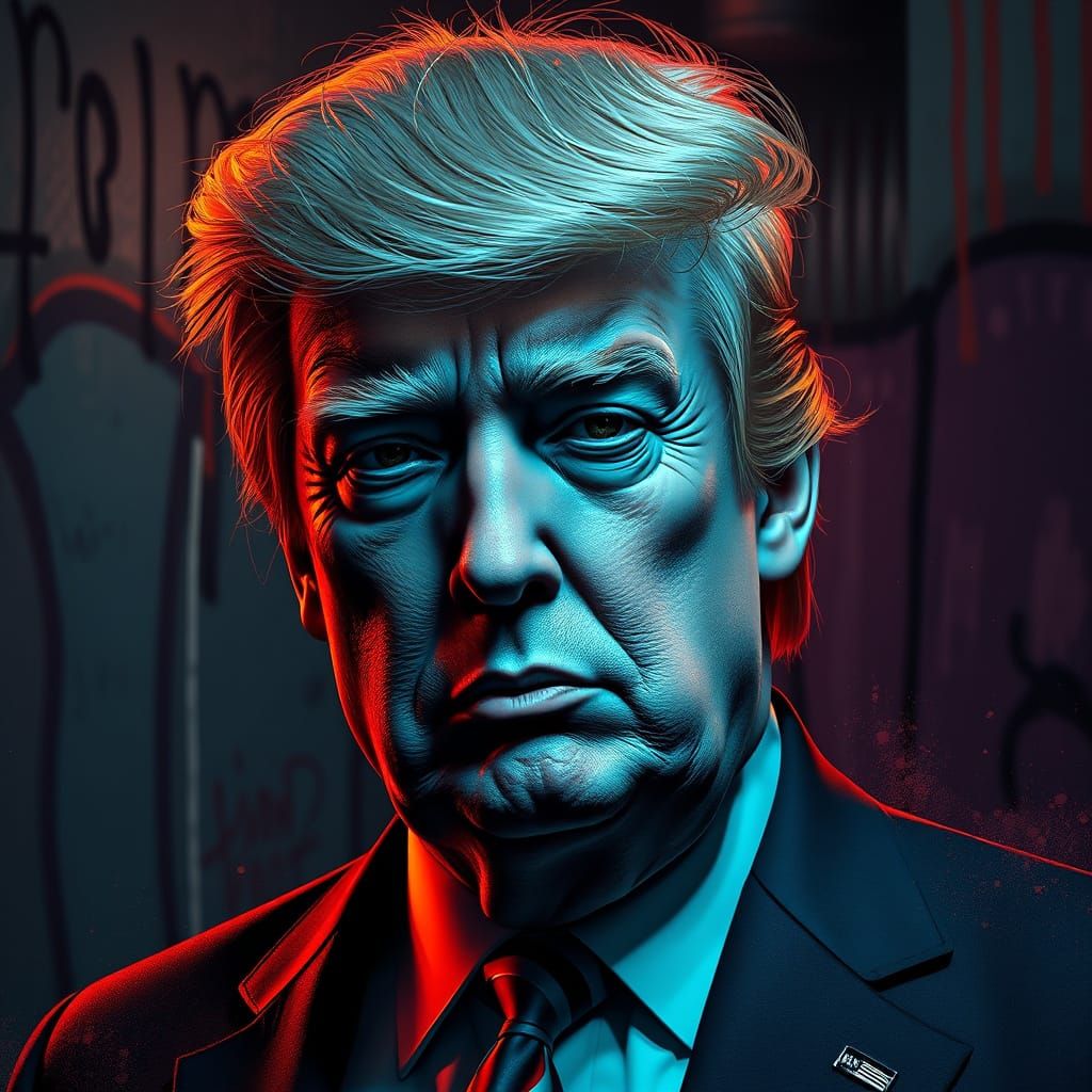 Donald Trump - Stylized Portrait of a Trump-Inspired Figure...