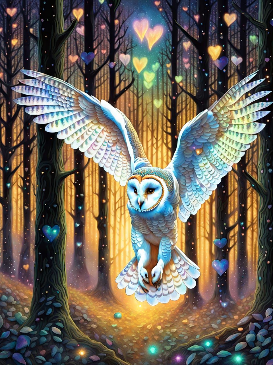 Magical barn owl XIII - AI Generated Artwork - NightCafe Creator