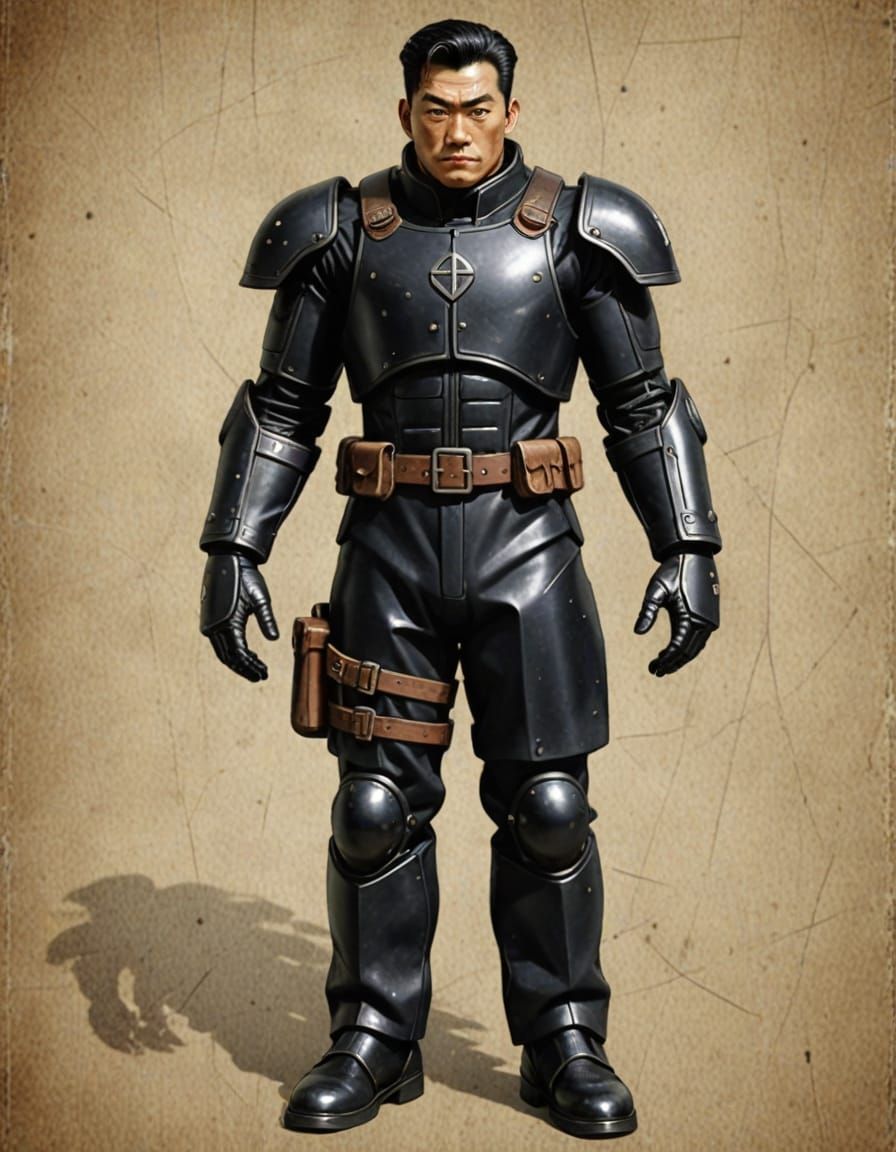 A WWII power soldier - WWII Power Soldier in Cyberpunk Style