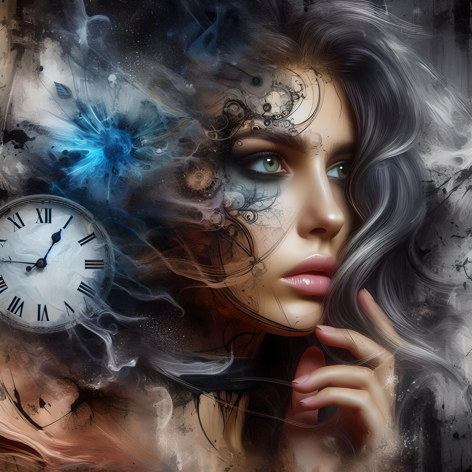 In the fabric of time, reality slips like sand through our fingers—lost ...