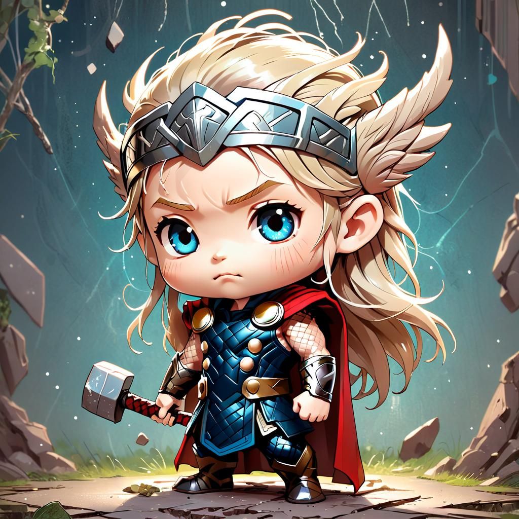 Cute Chibi Thor - AI Generated Artwork - NightCafe Creator
