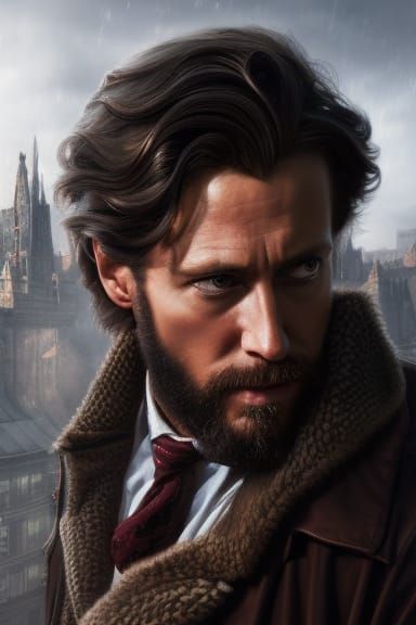 Victorian Scientist Portrait in Oil Painting Style - AI Art