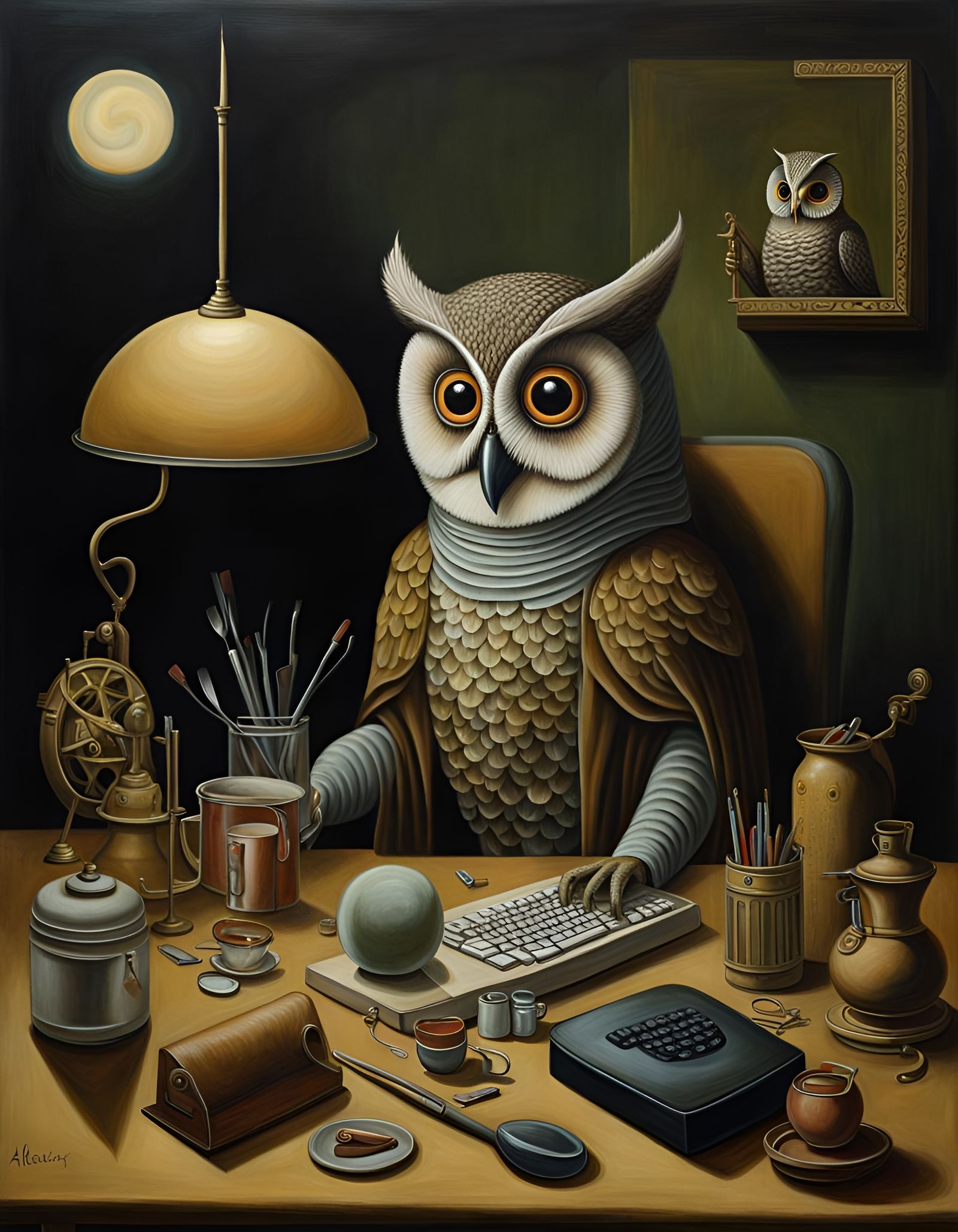 Owl Nerd - AI Generated Artwork - NightCafe Creator