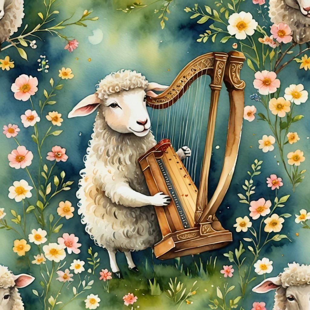 Musical sheep - AI Generated Artwork - NightCafe Creator