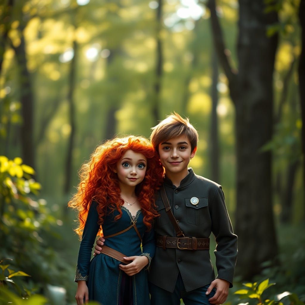 Merida and Hiccup - Merida and Hiccup in Enchanting Forest L...