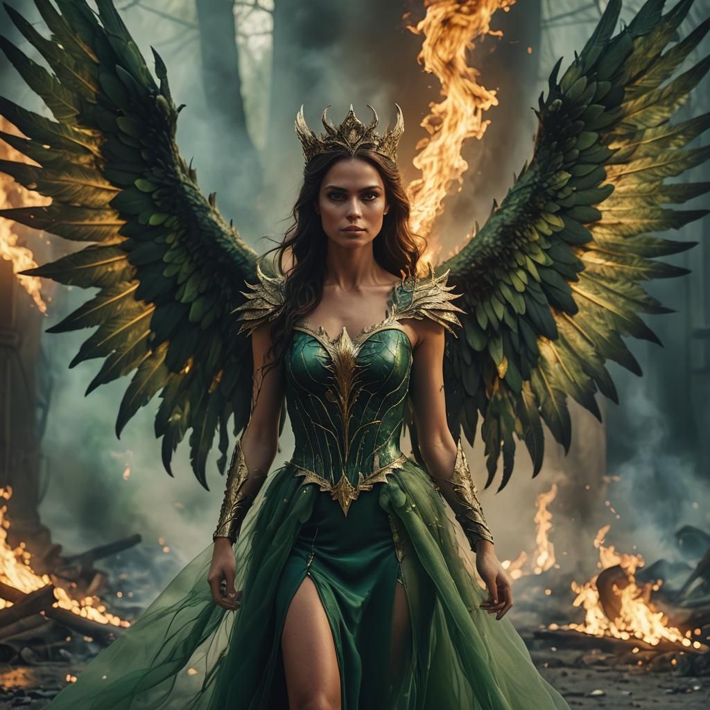 Green angel - AI Generated Artwork - NightCafe Creator