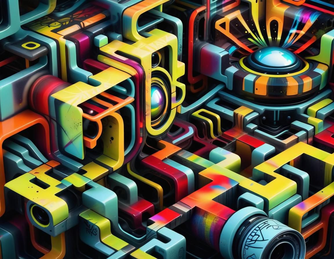 Abstract geometric psy-art, 11apr24 - AI Generated Artwork - NightCafe ...