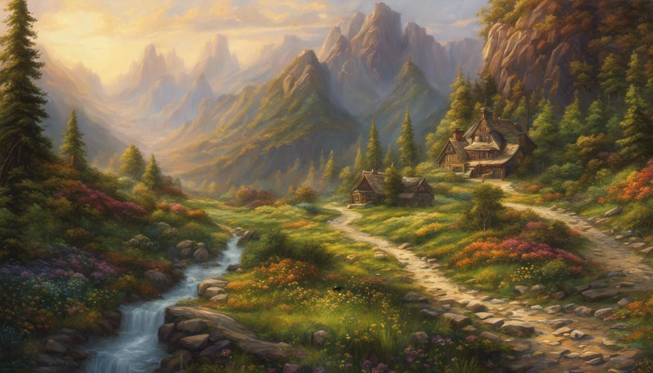 Valley Trail - AI Generated Artwork - NightCafe Creator