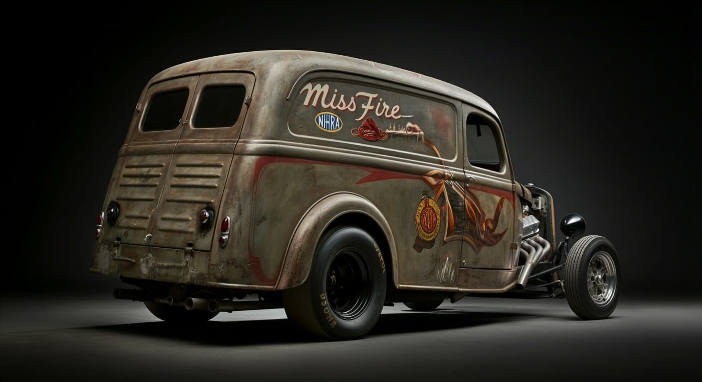 Classic Dragster Van in Vintage British Livery - AI Art