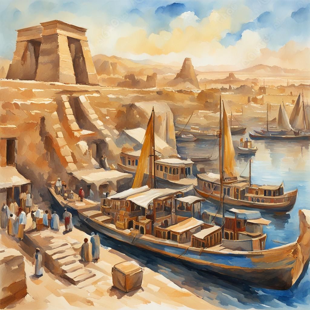 Ancient egypt port - AI Generated Artwork - NightCafe Creator