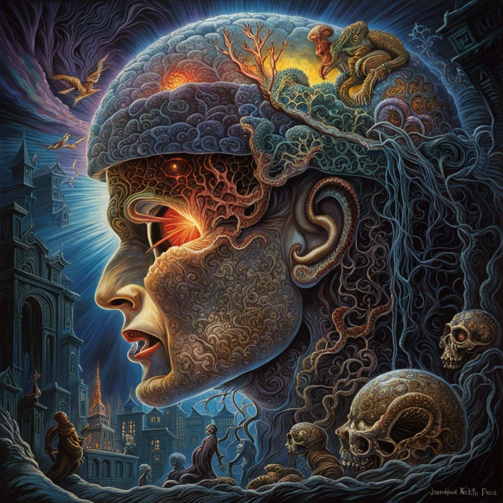 "Brain Damage" horror by Josephine Wall Kelly Freas Killian Eng: dark ...