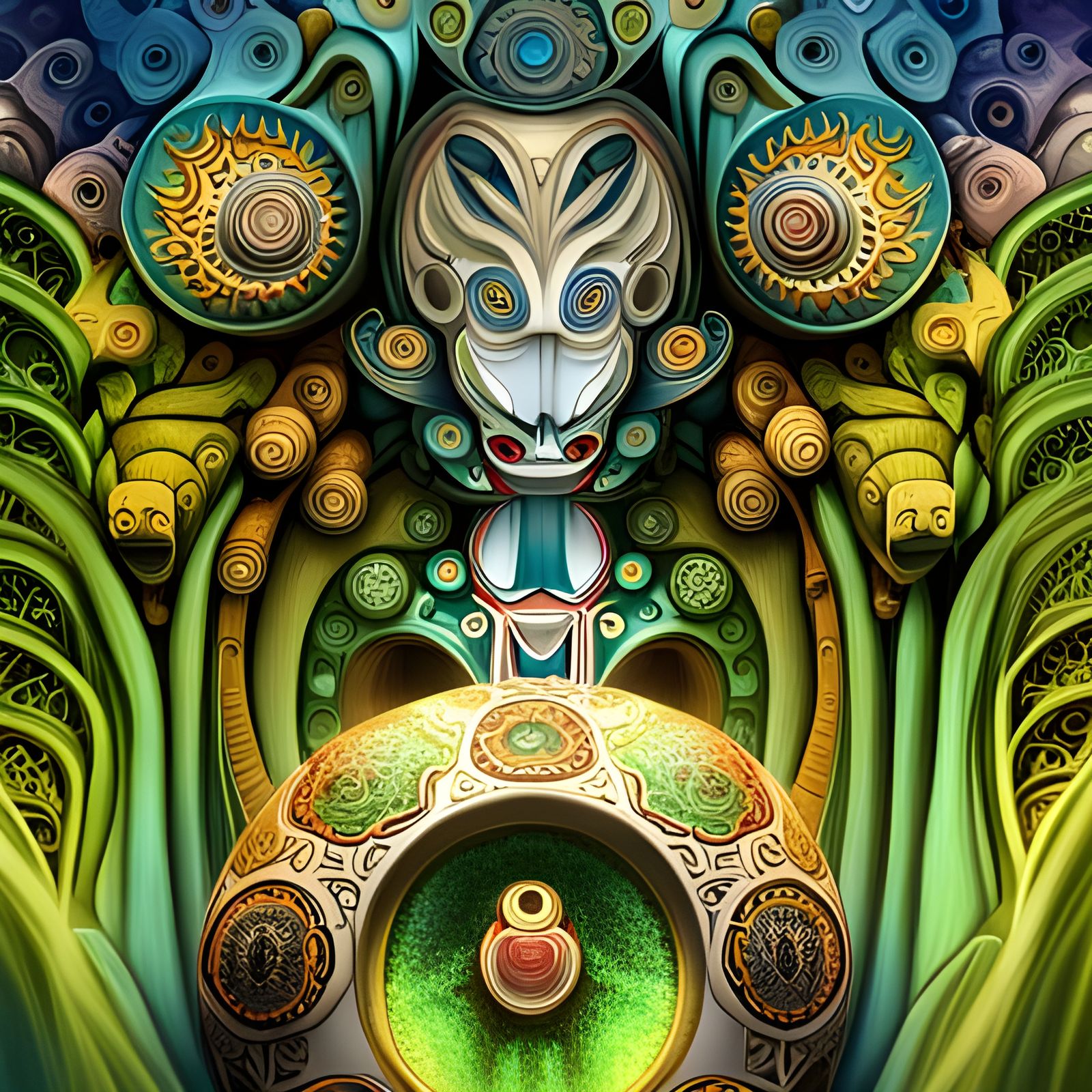 Abstract geometric totem temple 28apr23 - AI Generated Artwork ...