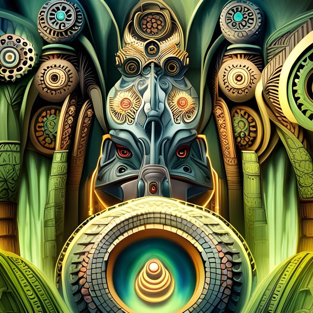 Abstract geometric totem temple 28apr23 - AI Generated Artwork ...