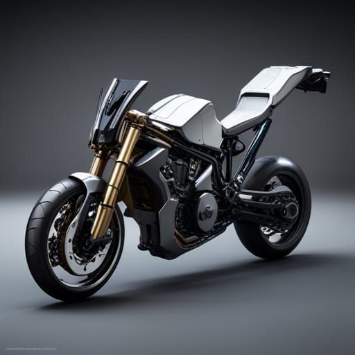 Æther bike intricate mech details, ground level shot, 8K resolution ...