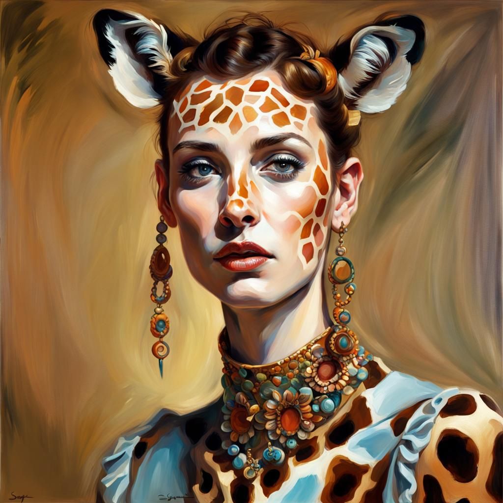 Giraffe Lady - AI Generated Artwork - NightCafe Creator