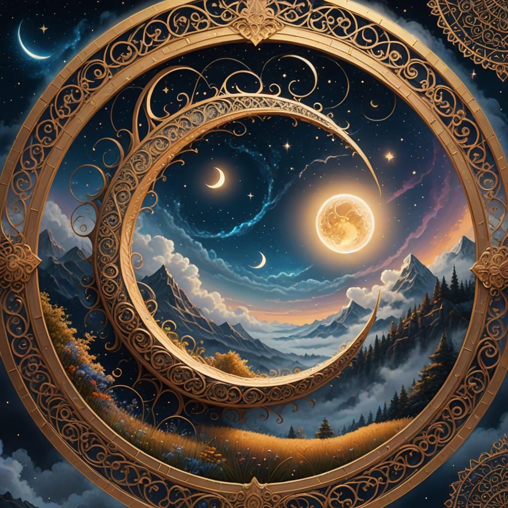 Surreal Infinity Symbol Blooms in Celestial Whimsy - AI Art