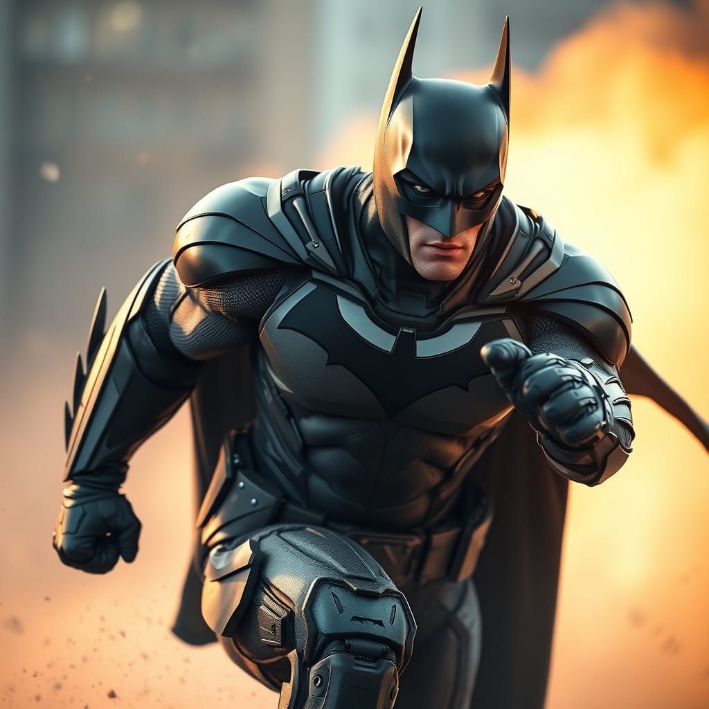 Gritty Dynamic Batman in Ballistic Armor Costume i... - AI Art